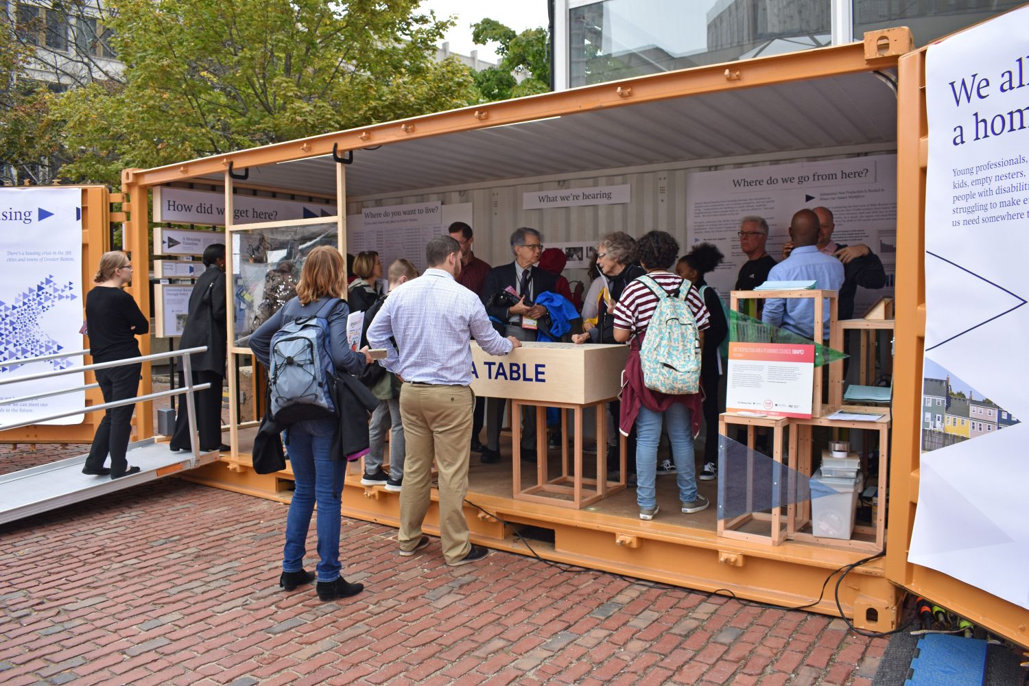 Shipping Container to Interactive Exhibit: Housing> at HUBweek
