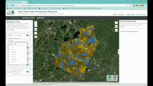 Green Stormwater Infrastructure Siting Tool – MAPC