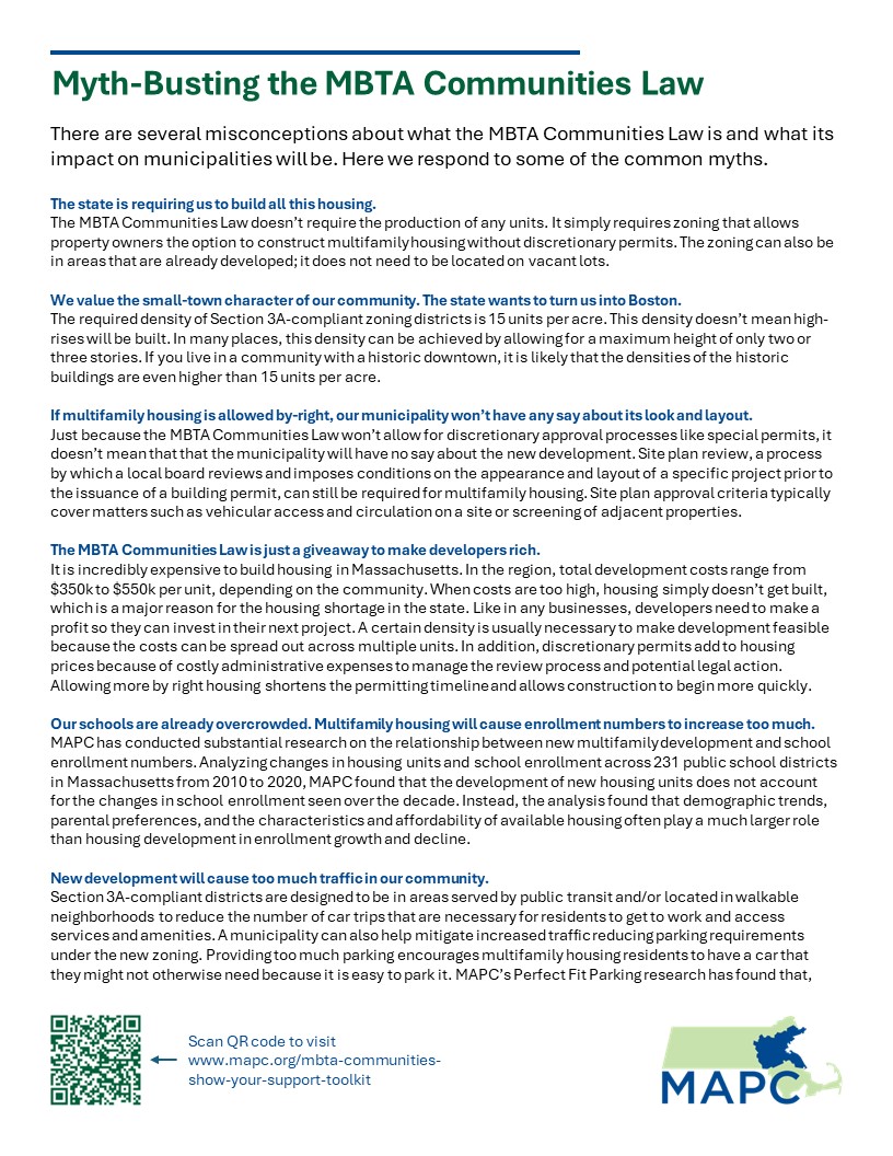 MBTA Communities Show Your Support Toolkit – MAPC